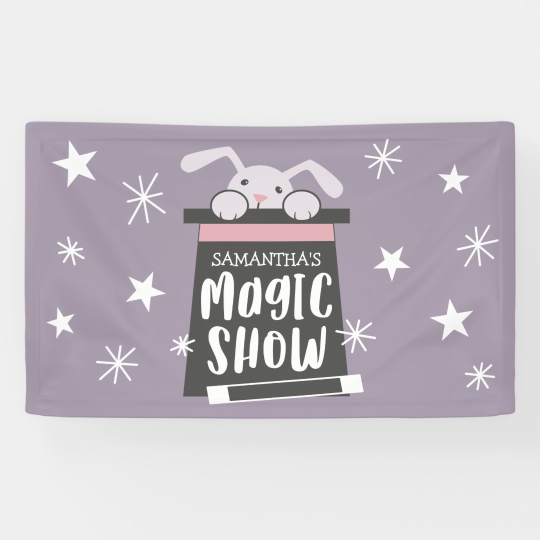 Magic Show Birthday Party Magician Banner | Zazzle