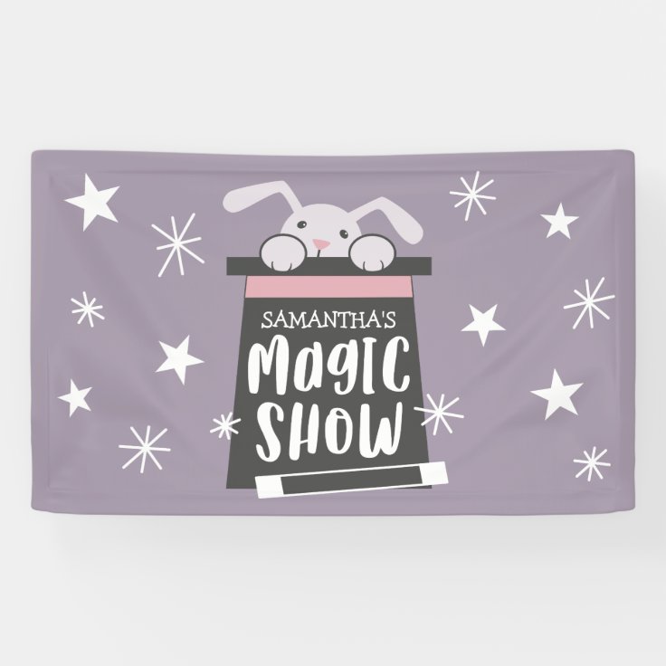 Magic Show Birthday Party Magician Banner | Zazzle