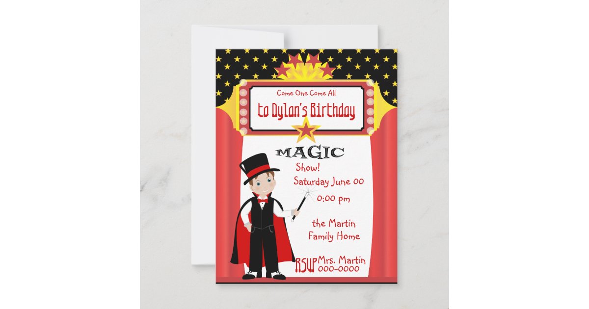 Magic Show Invitation | Zazzle