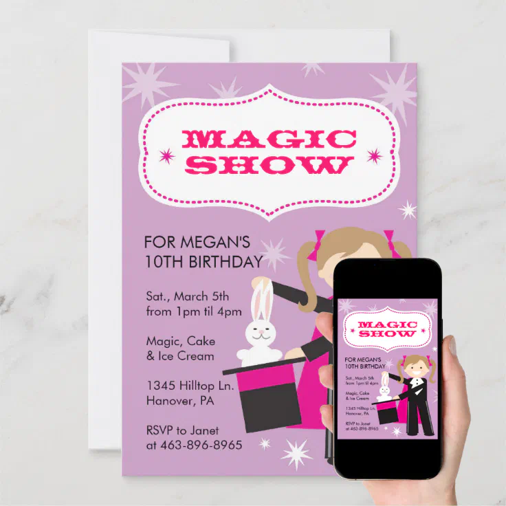 Magic Show Party Invitations | Zazzle