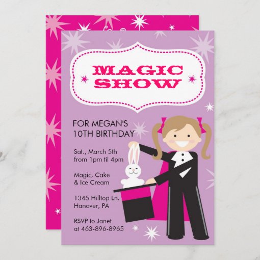 Magic Show Party Invitations | Zazzle