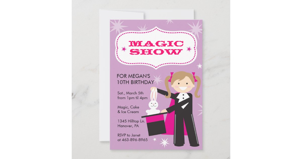 Magic Show Party Invitations | Zazzle