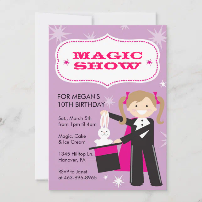 Magic Show Party Invitations | Zazzle