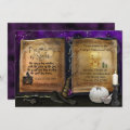 MAGIC SPELL BOOK Halloween Witch Party Invitation | Zazzle
