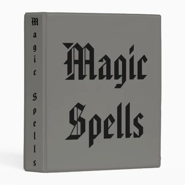 Magic Spells 3 Ring Mini Binder - Gray & Black | Zazzle