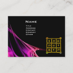 MAGIC SQUARE 33 Pink Purple Black Fractal Waves Business Card | Zazzle
