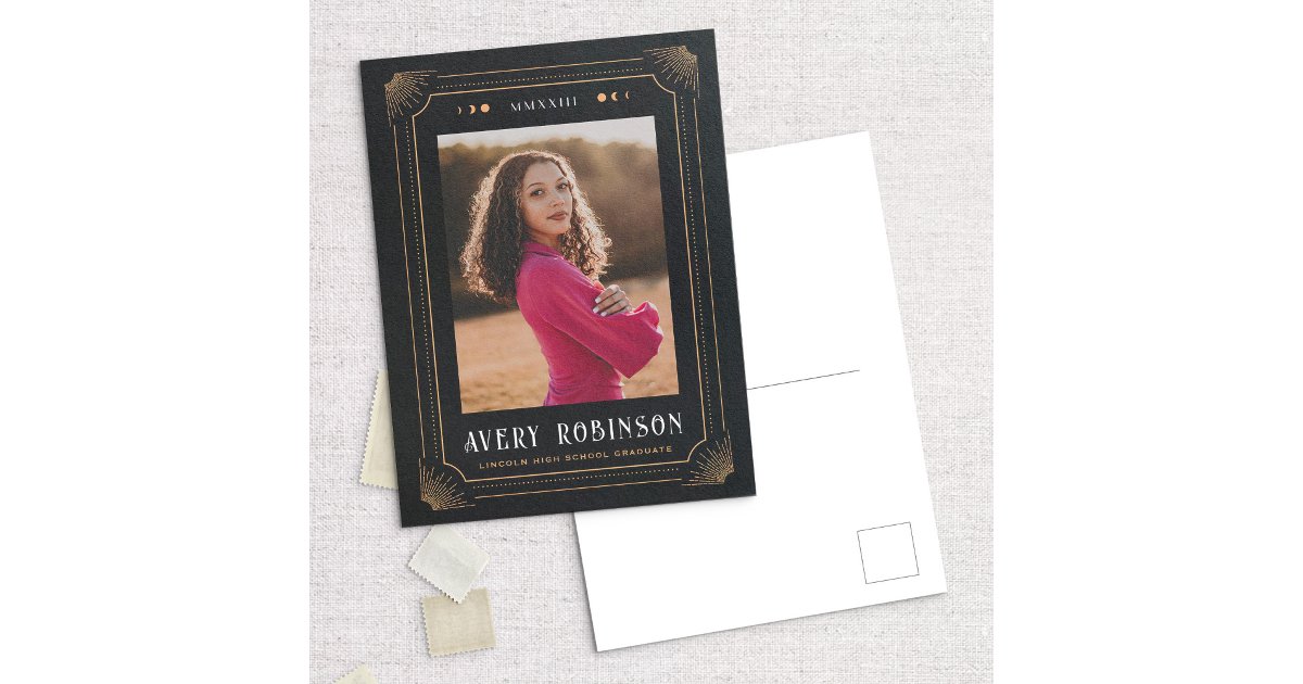 Magic Tarot Graduation Photo Announcement Postcard | Zazzle