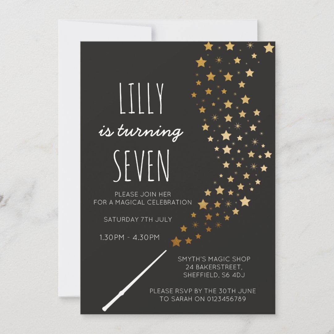 Magic themed birthday party invitation | Zazzle