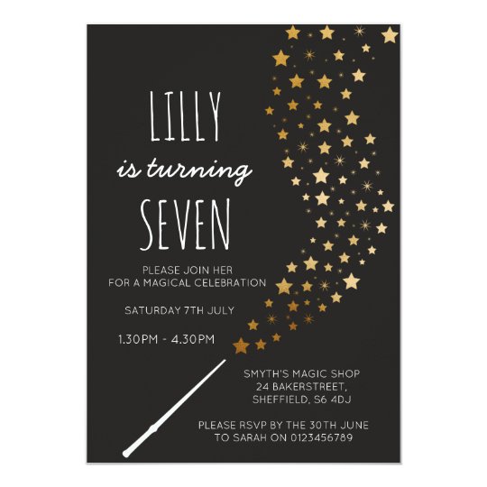 Magic themed birthday party invitation | Zazzle.com