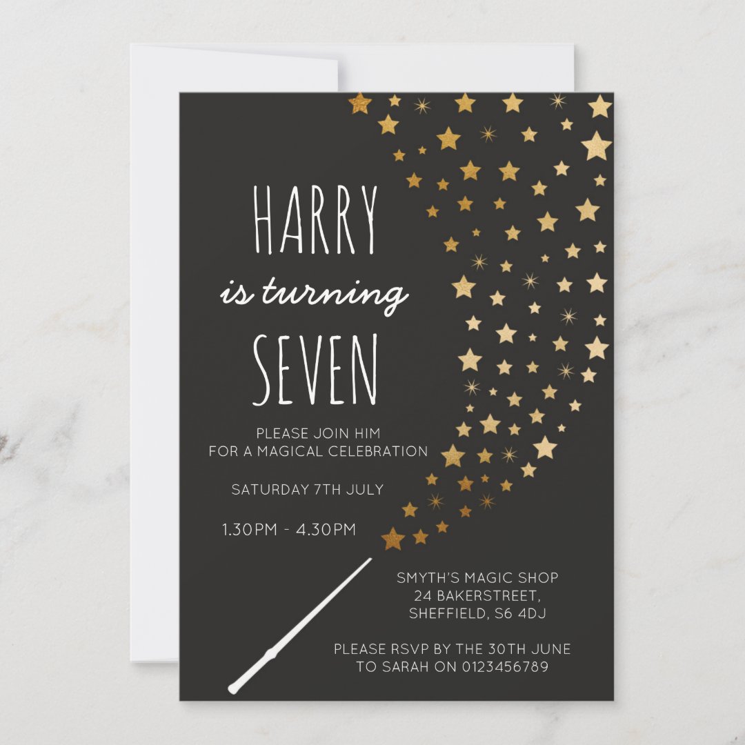 Magic themed birthday party invitation | Zazzle
