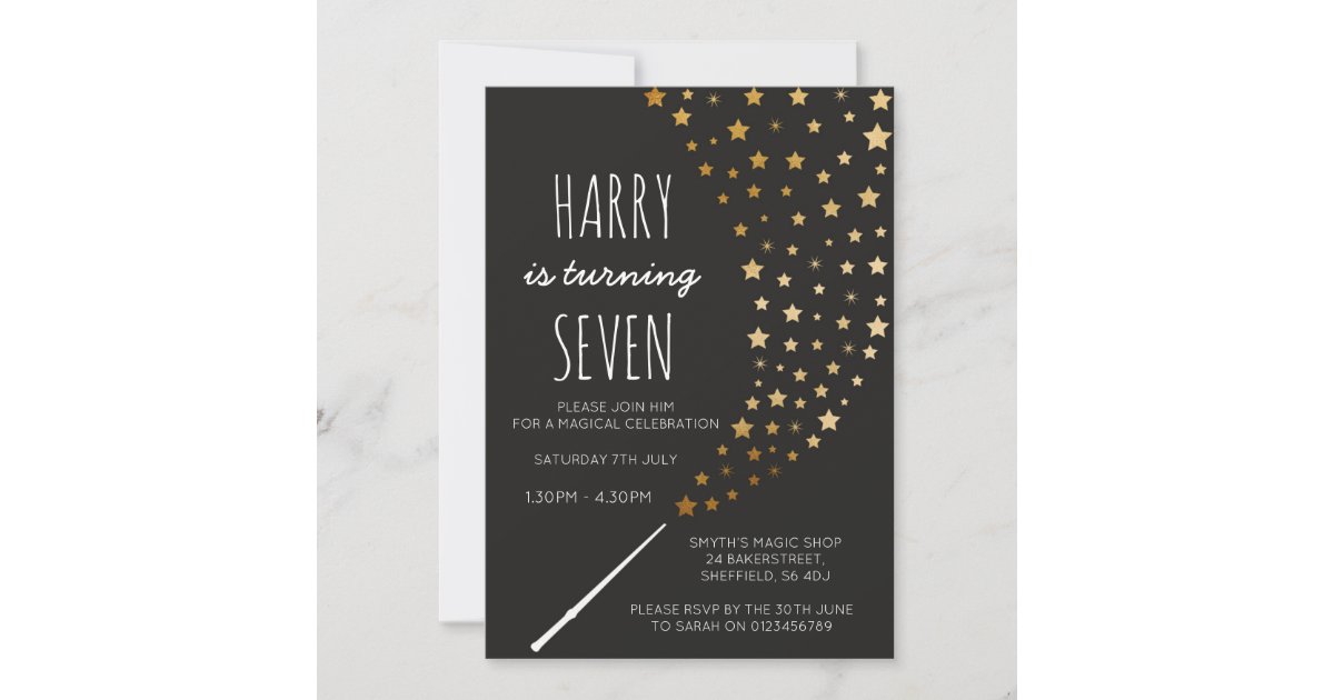 Magic themed birthday party invitation | Zazzle