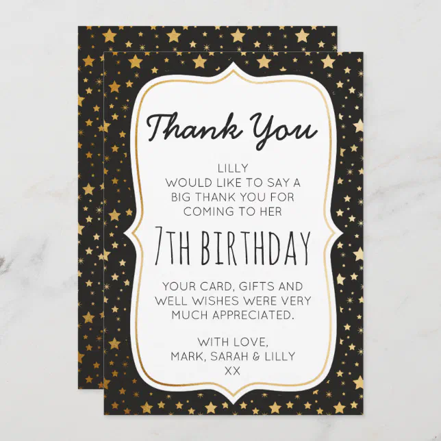 Magic themed birthday thank you card | Zazzle