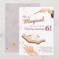 Magic Wand Girl Wizard Birthday Invitation | Zazzle