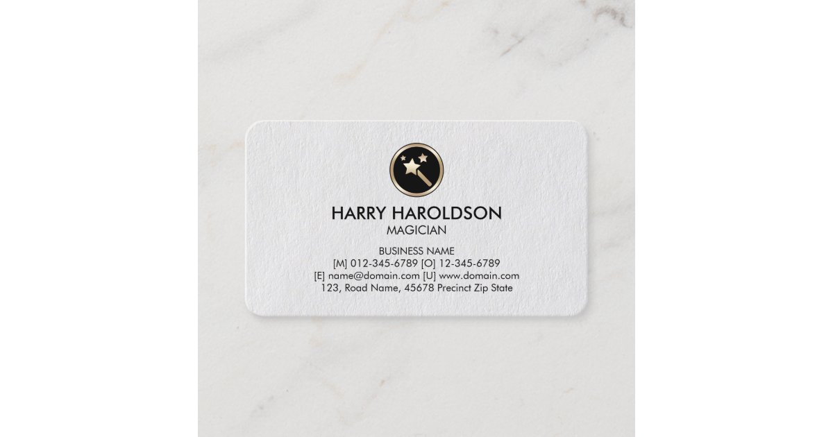 Magic Wand Icon Magician Premium Business Card | Zazzle