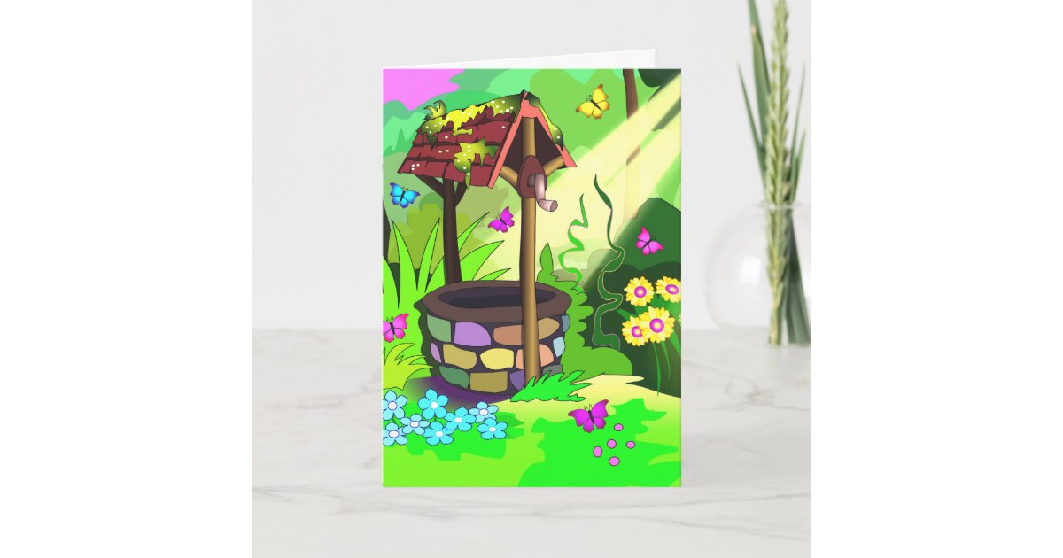Magic Wishing Well Greeting Cards Vertical | Zazzle