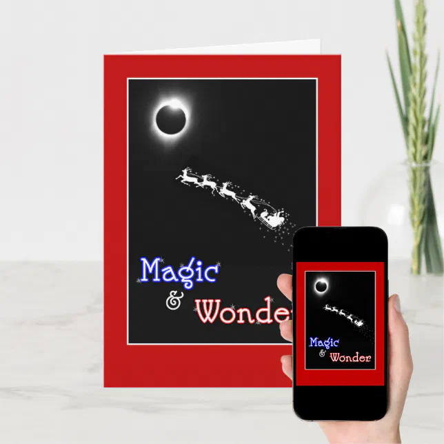 Magic & Wonder for Christmas - Solar Eclipse Holiday Card | Zazzle