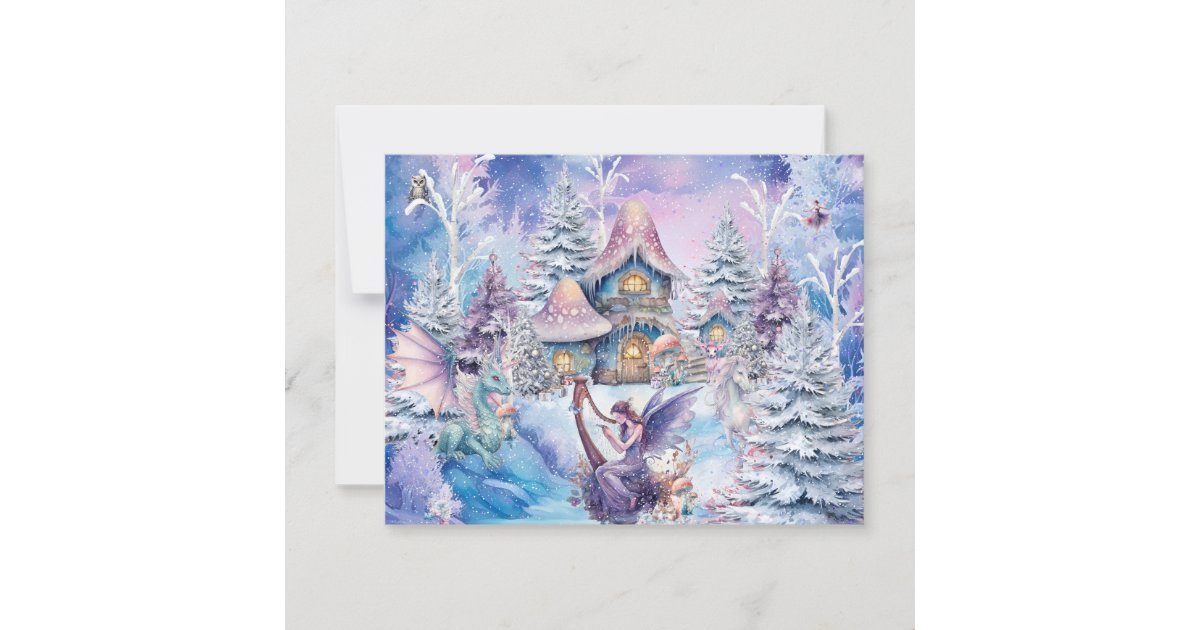 Magical and Whimsical Christmas Fairy Holiday Card | Zazzle