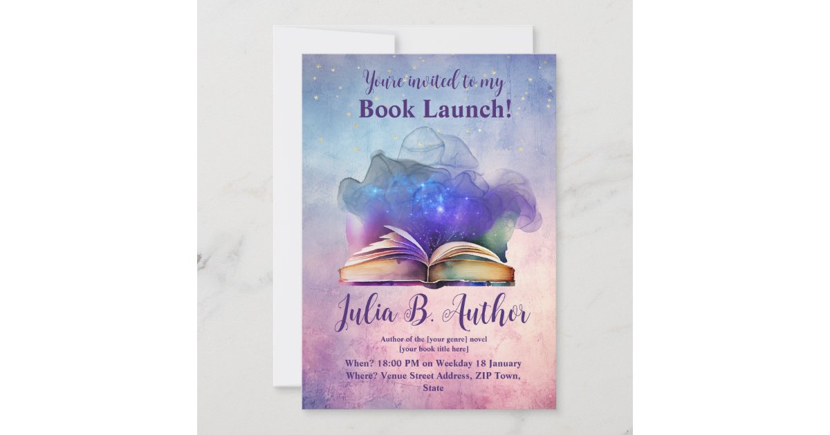 Magical Author Book Launch Invitation | Zazzle