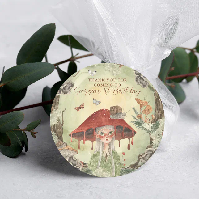 Magical Autumn Forest Fairy | Birthday Classic Round Sticker | Zazzle
