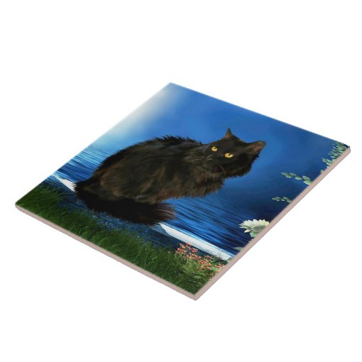 Magical Black Cat Ceramic Tile | Zazzle