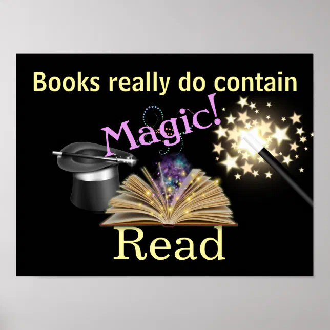 Magical Books Literacy Poster | Zazzle