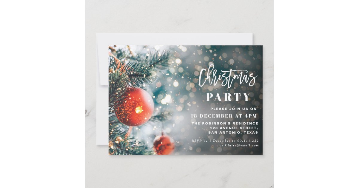 magical christmas script holiday party invitation | Zazzle