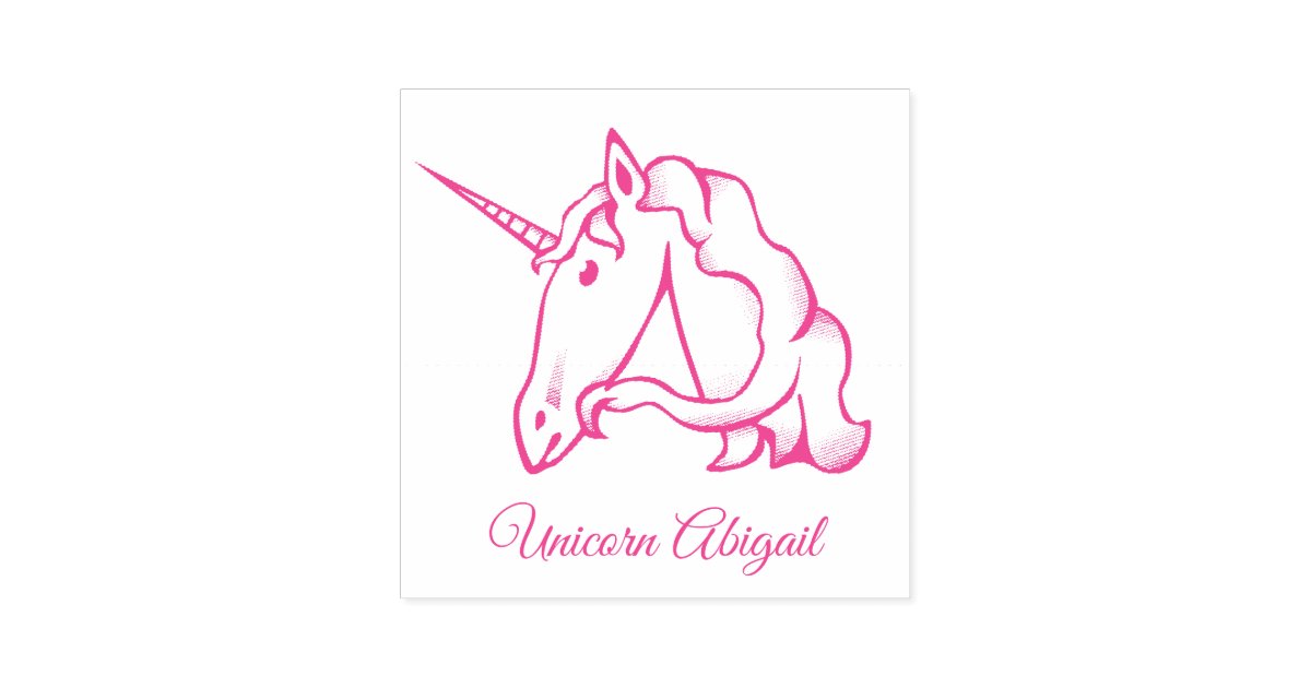 Magical Cute Monogram A Custom Unicorn Abigail Self-inking Stamp | Zazzle