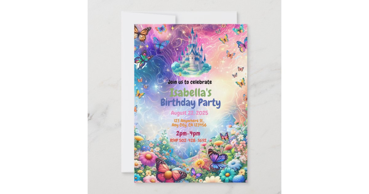 Magical Enchanted Castle Birthday Party Invitation | Zazzle