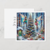 Magical Fairies and Elves Christmas Tree Card | Zazzle