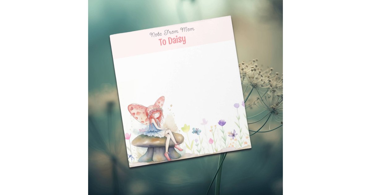 Magical Fairy and Wildflowers, Pastel Pink Notepad | Zazzle