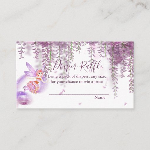 Magical Fairy Baby Shower Diaper Raffle Cards | Zazzle