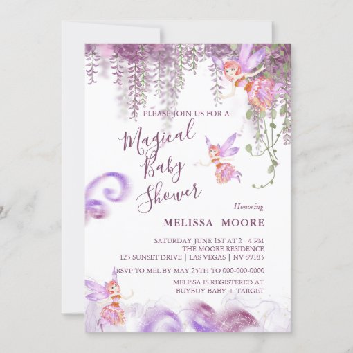 Magical Fairy Baby Shower Invitation | Zazzle