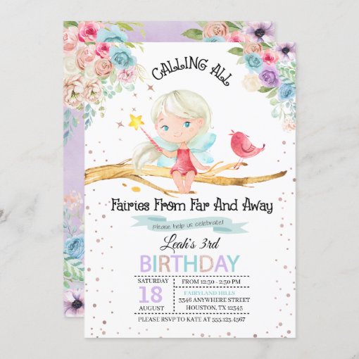 Magical Fairy Birthday Invitation | Zazzle