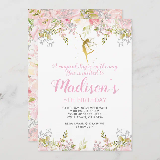 Magical Fairy Birthday Invitation Photo | Zazzle