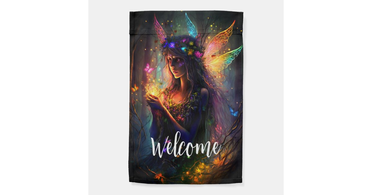 Magical Fairy Enchanted Forest Fantasy Pixie Dust Garden Flag | Zazzle
