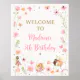 Magical Fairy Garden Floral Birthday Welcome Poster | Zazzle