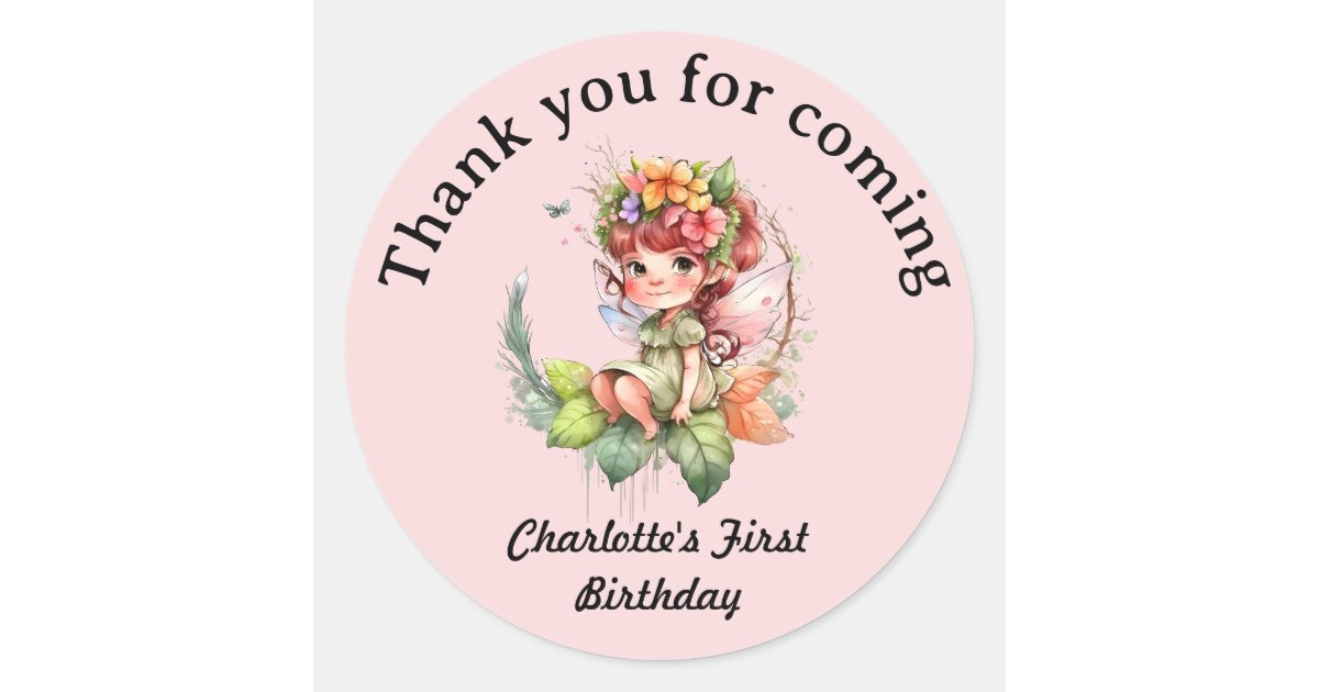 Magical Fairy Personalized Classic Round Sticker | Zazzle