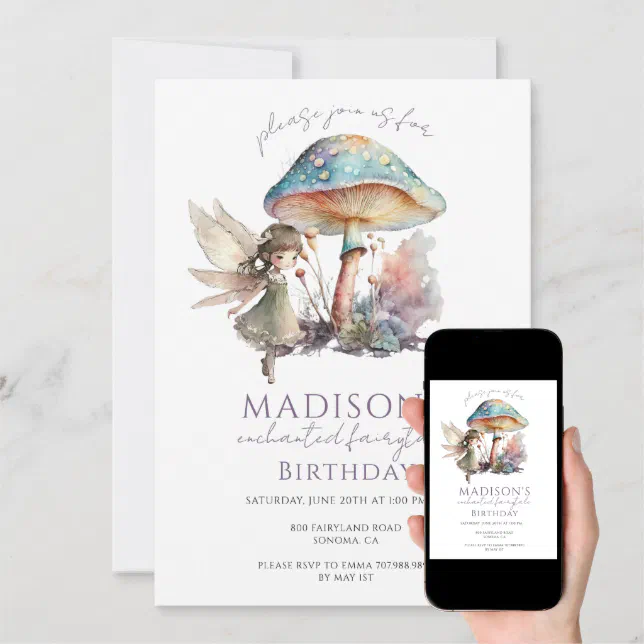 Magical Fairy Pixie Fairytale Birthday Party Invitation | Zazzle