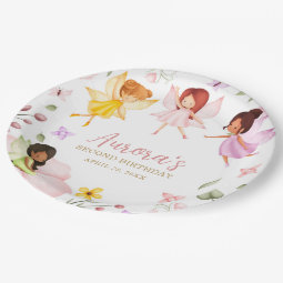 Magical Fairy Princess Enchanted Garden Birthday Paper Plates | Zazzle