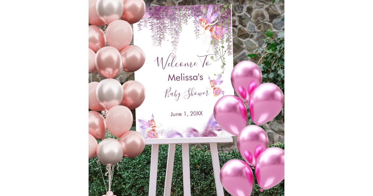 Magical Fairy Welcome Sign Baby Shower | Zazzle