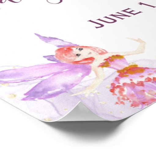 Magical fairy welcome sign baby shower poster | Zazzle