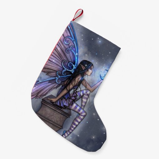 Magical Fairy with Moon Christmas Stocking | Zazzle