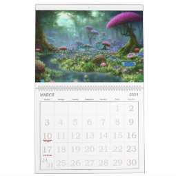 Magical Fairyland Fairy Houses Beautiful Gardens Calendar | Zazzle