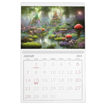 Magical Fairyland Fairy Houses Beautiful Gardens Calendar | Zazzle