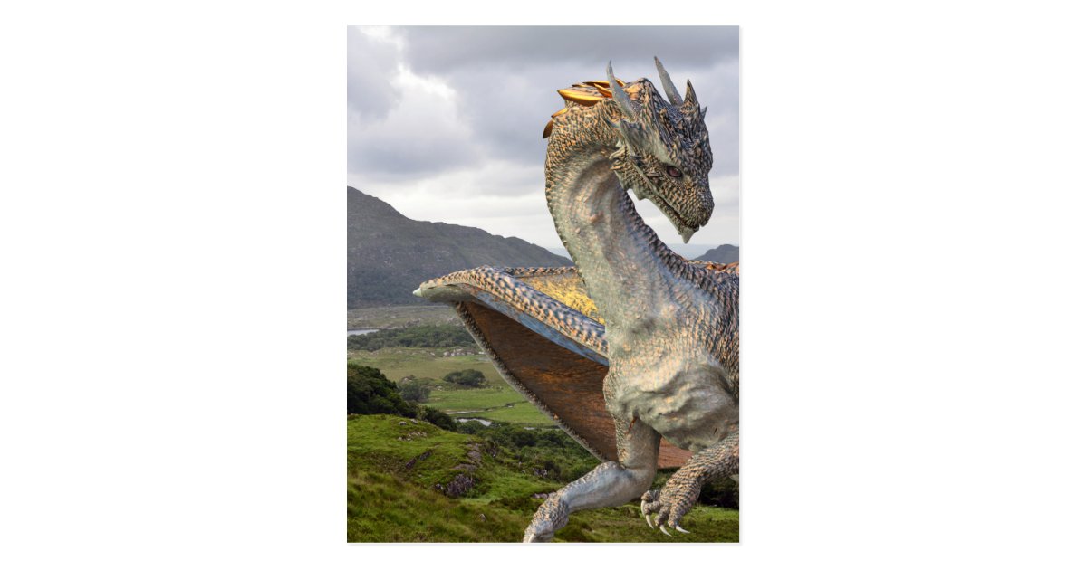 Magical Fantasy Bronze Dragon Postcard | Zazzle.com