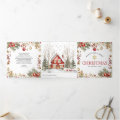 Magical Festive Winter Village 4 Photo Christmas Tri-Fold Holiday Card ...