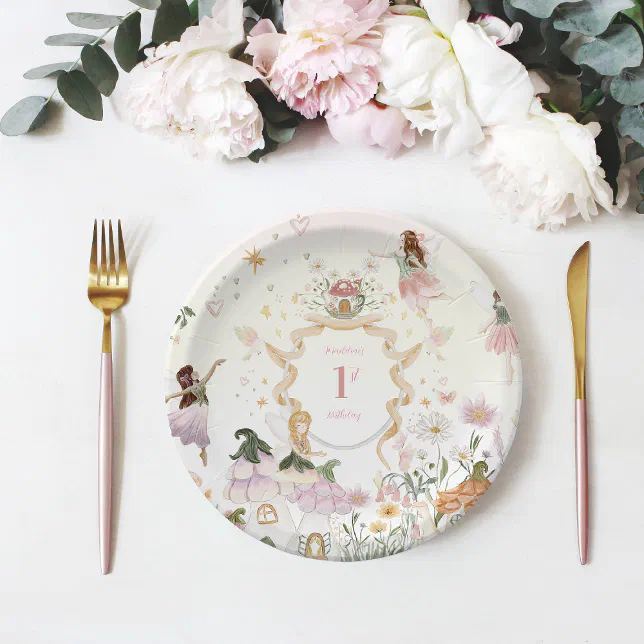 Magical Floral Fairy Birthday Party Paper Plates | Zazzle