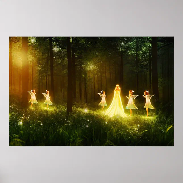 Magical Forest | Elf & Fairies | Fantasy Nature Poster | Zazzle