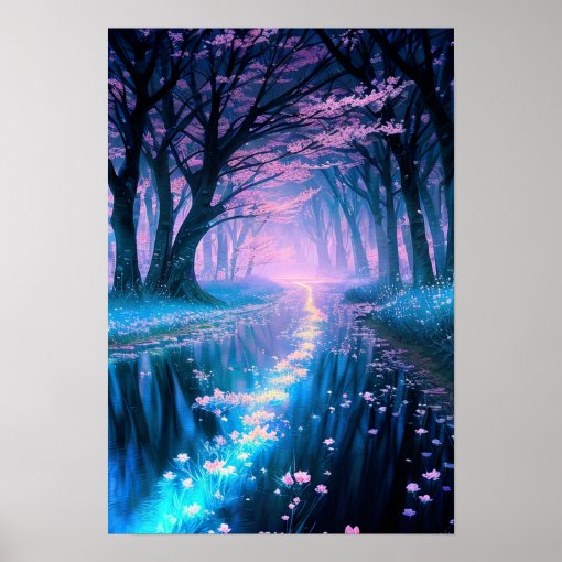 Magical Forest, Mystery of the Blue Light Poster | Zazzle