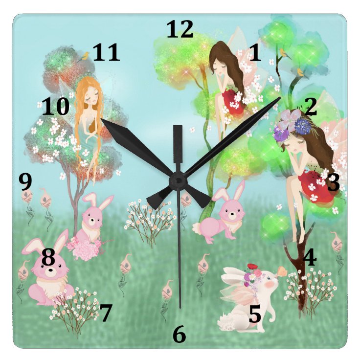 Magical Garden Kids Clock | Zazzle